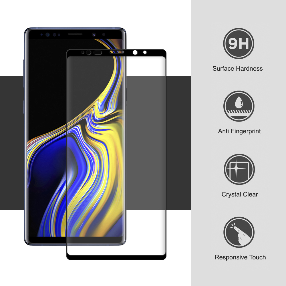 Tempered Glass Screen Protector for Samsung Galaxy Note 9 (Black)